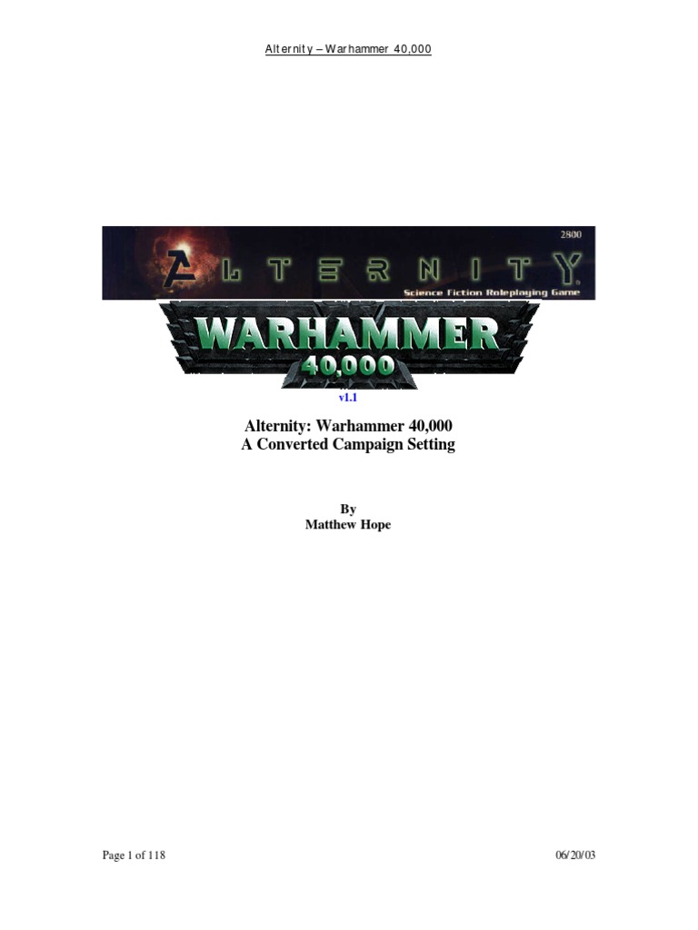 Alternity 40k v1 1 | PDF | Nature