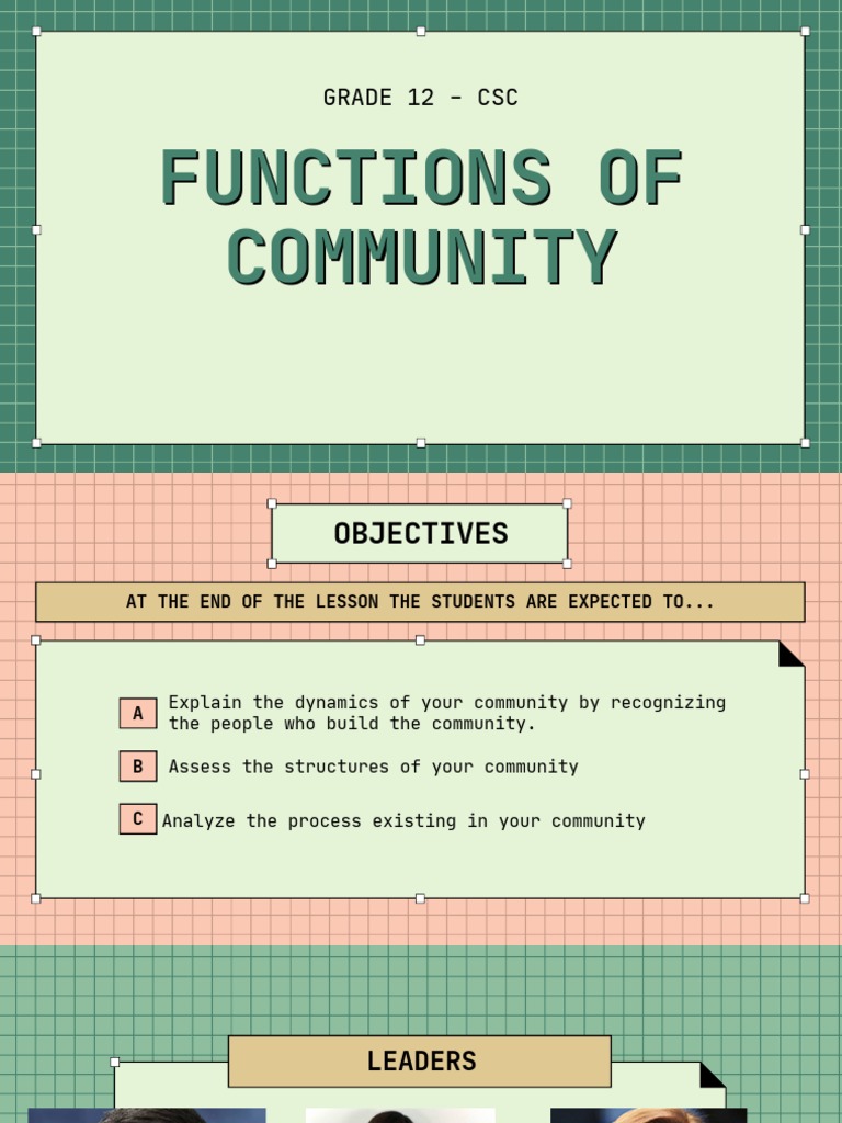 Functions of Community | PDF | Community | Leadership