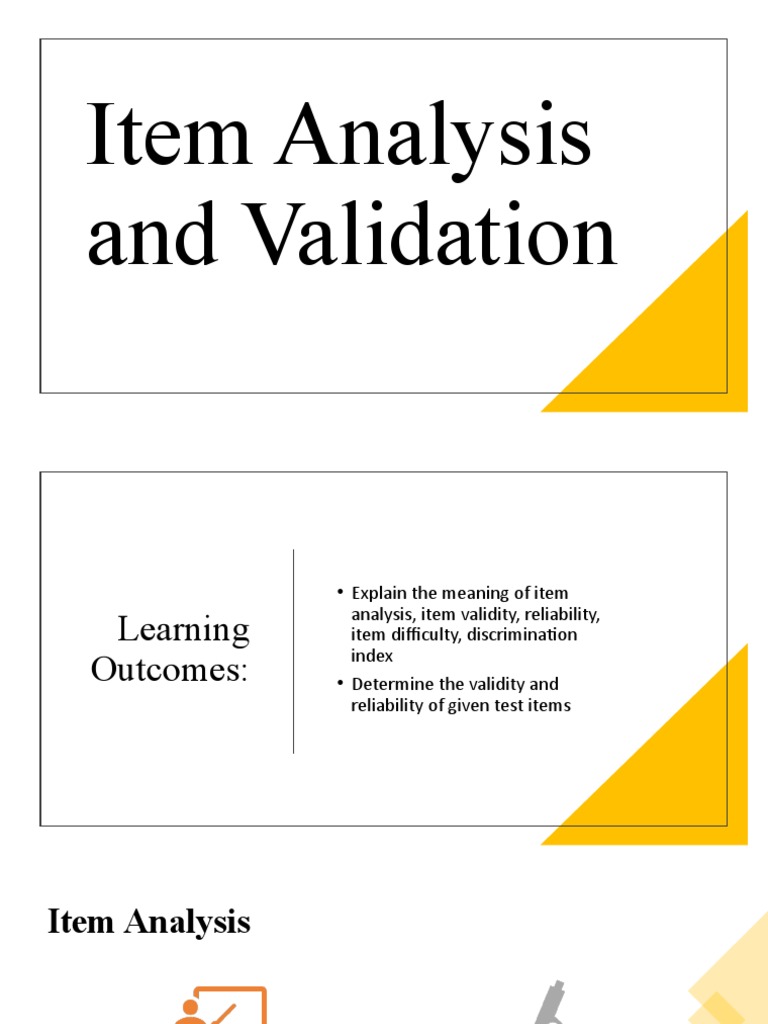 Item Analysis and Test Validation Guide | PDF | Validity (Statistics ...