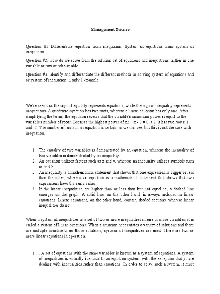 Assignment 1 S | Descargar gratis PDF | Equations | System Of Linear ...