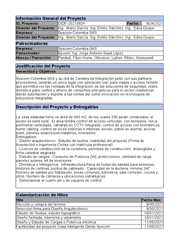 Acta en Excel | PDF | Automatización del hogar | Circuito cerrado de televisión