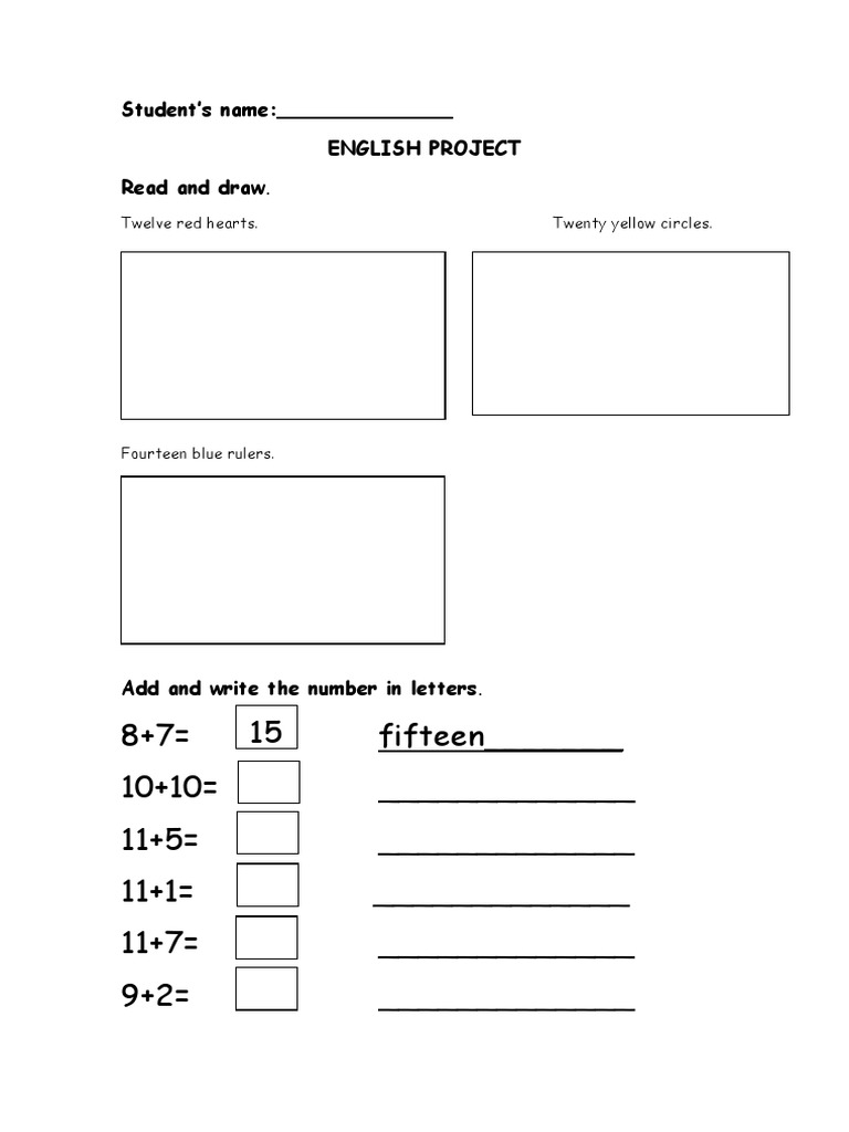 English Project: Math Drawing Activity | PDF | Teaching Methods & Materials