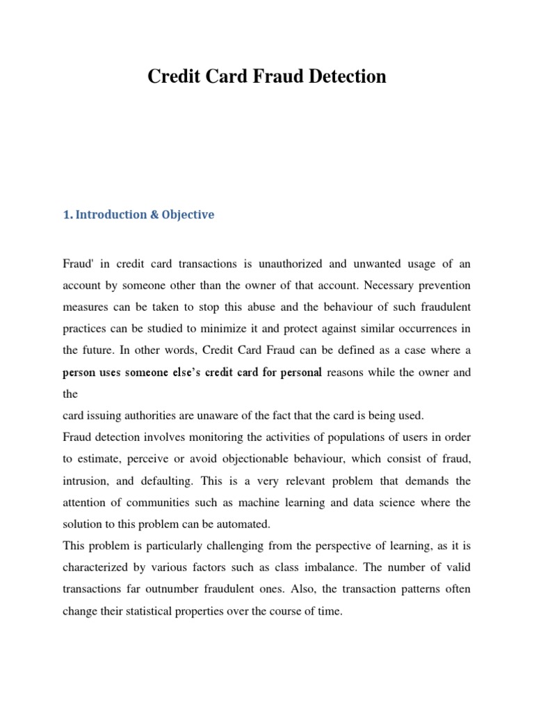 Project Report - 2 On CreditCard Fraud Detection | PDF | Java ...