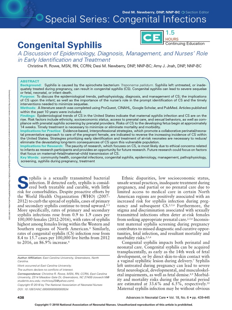 Congenital Syphilis | PDF | Prenatal Development | Pregnancy