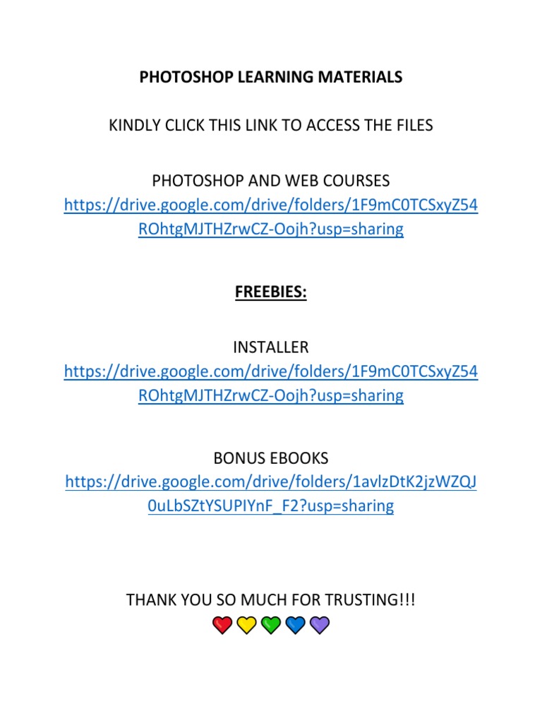 Photoshop Learning Materials | PDF