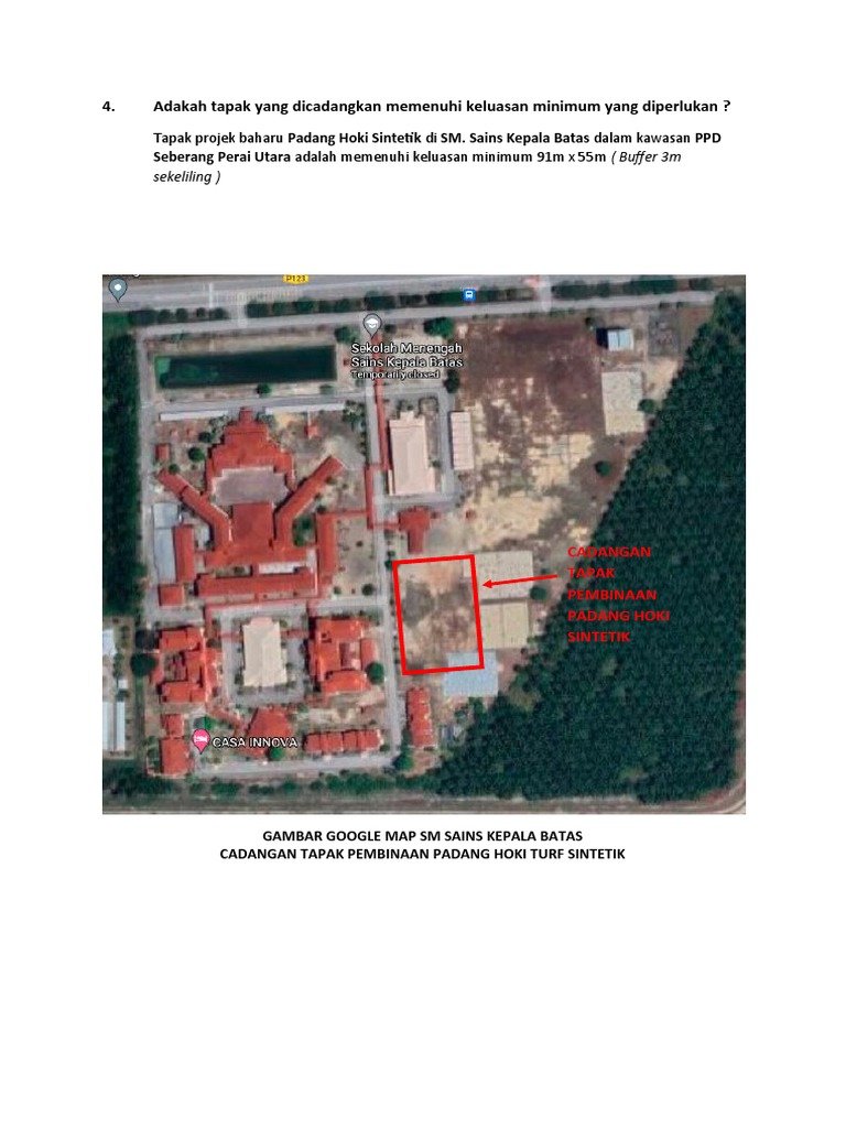 Tapak Yang Dicadangkan Padang Hoki Sintetik Memenuhi Keluasan Minimum ...