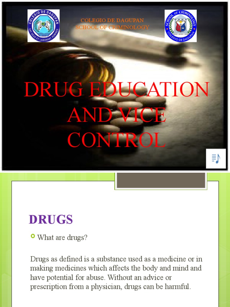Drug Education and Vice Control | PDF