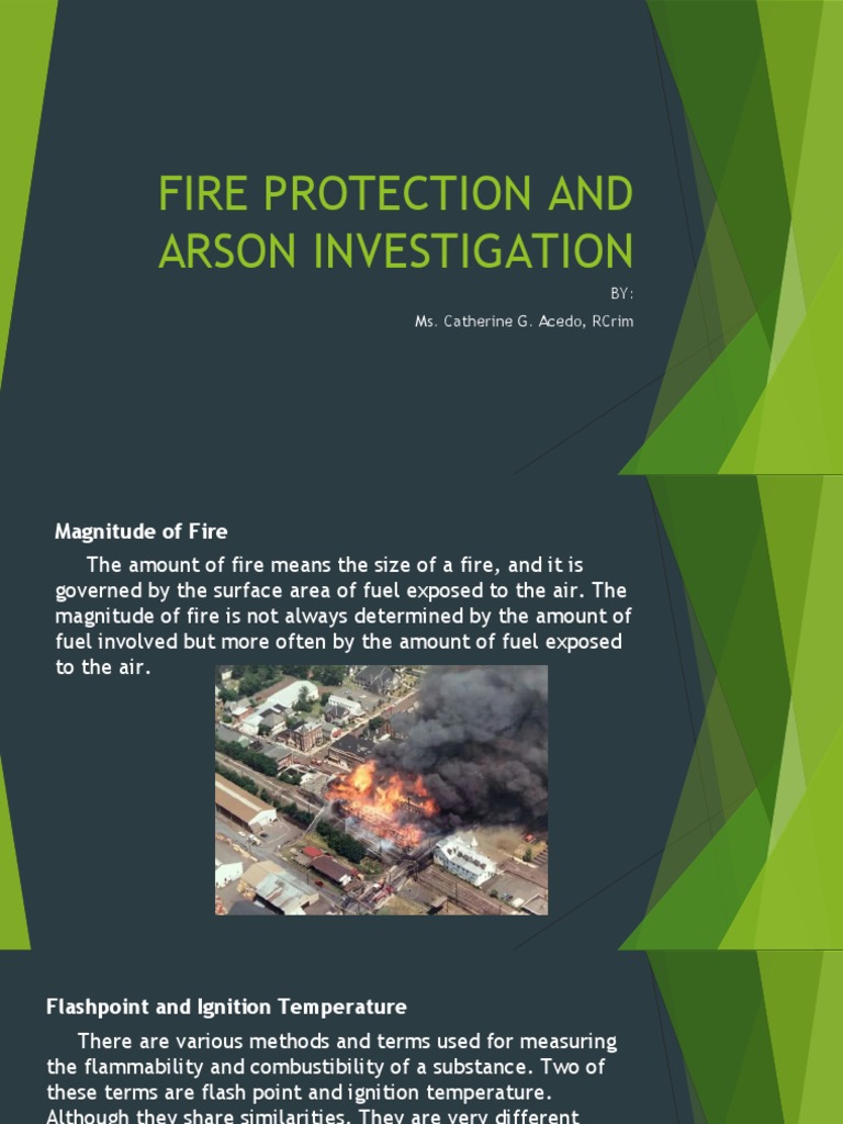 Fire Protection and Arson Investigation Explained | PDF | Fires | Combustion