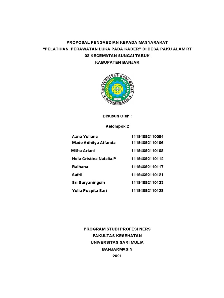 Proposal + SAP Perawatan Luka | PDF