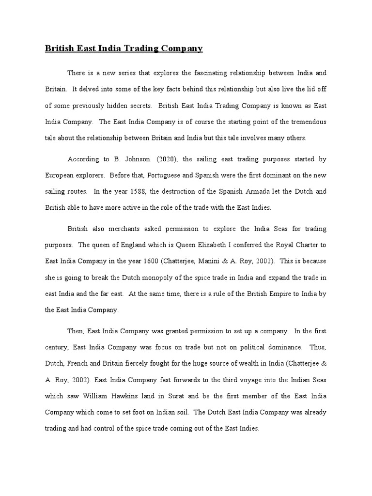 British East India Trading Company | PDF | East India Company | British ...