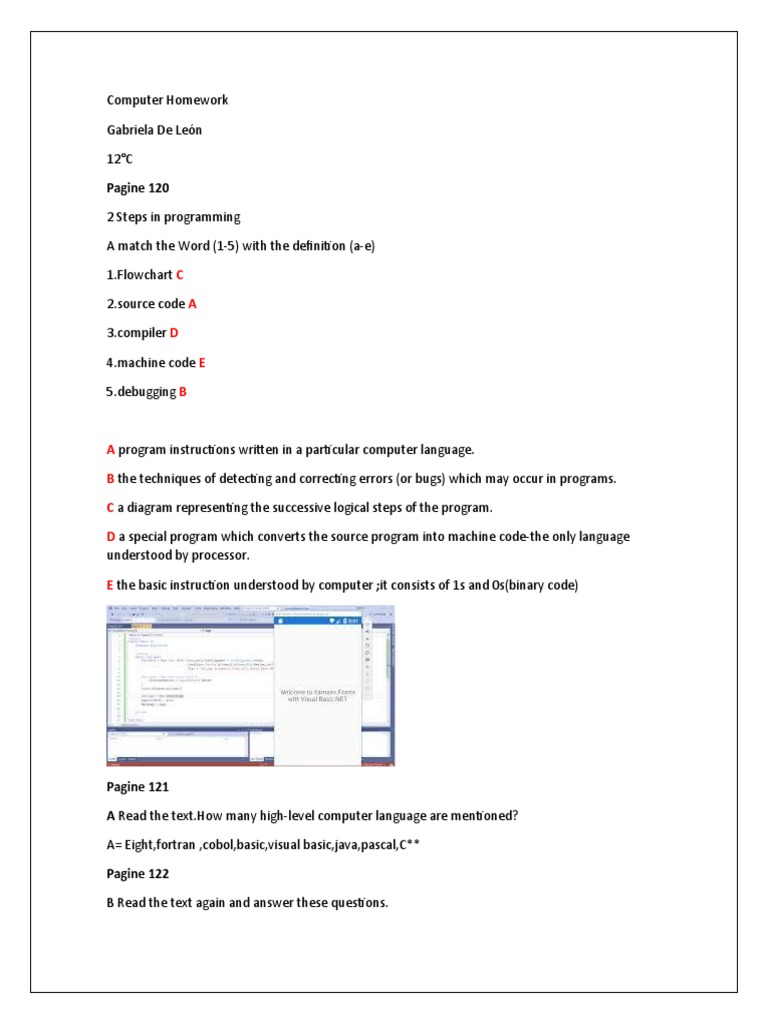 Computer Homework Pag 120 Infotech | PDF | Computer Programming | Source Code