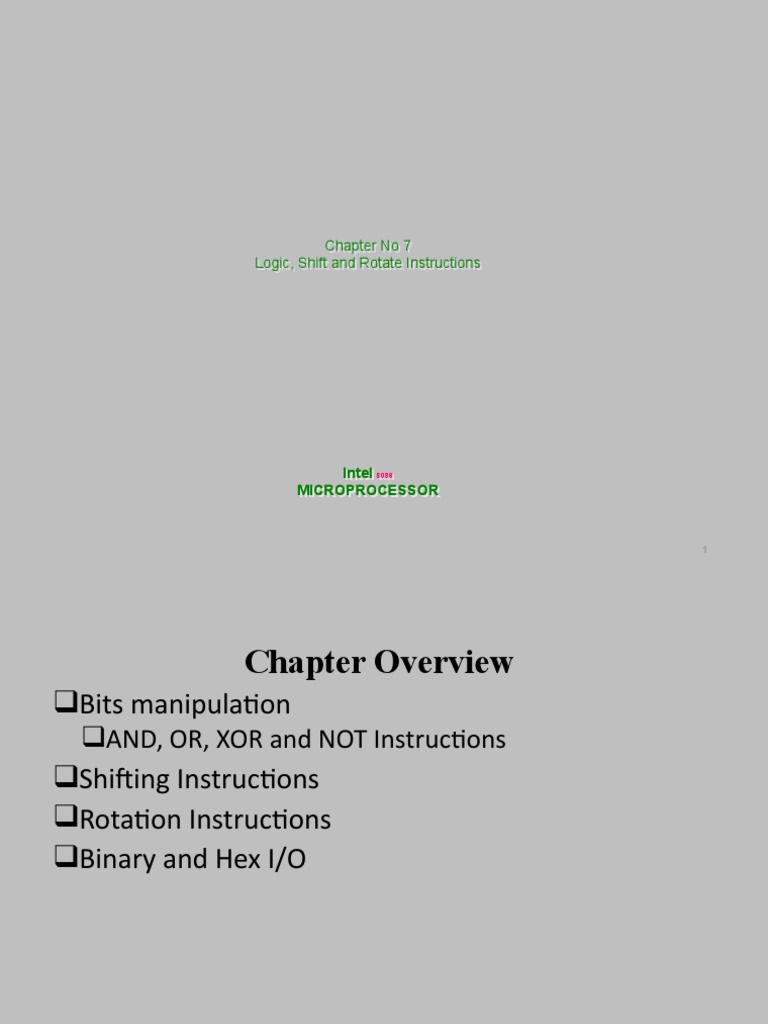 Chapter No 7 Logic, Shift and Rotate Instructions | Download Free PDF | Theory Of Computation ...