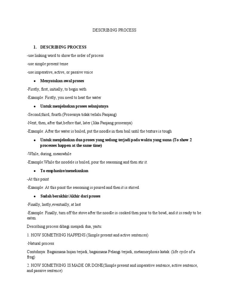 Describing Process Materi | PDF