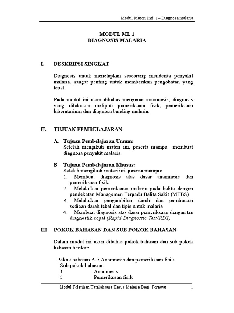 Diagnosa Malaria: Panduan Praktis | PDF | Sains & Matematika