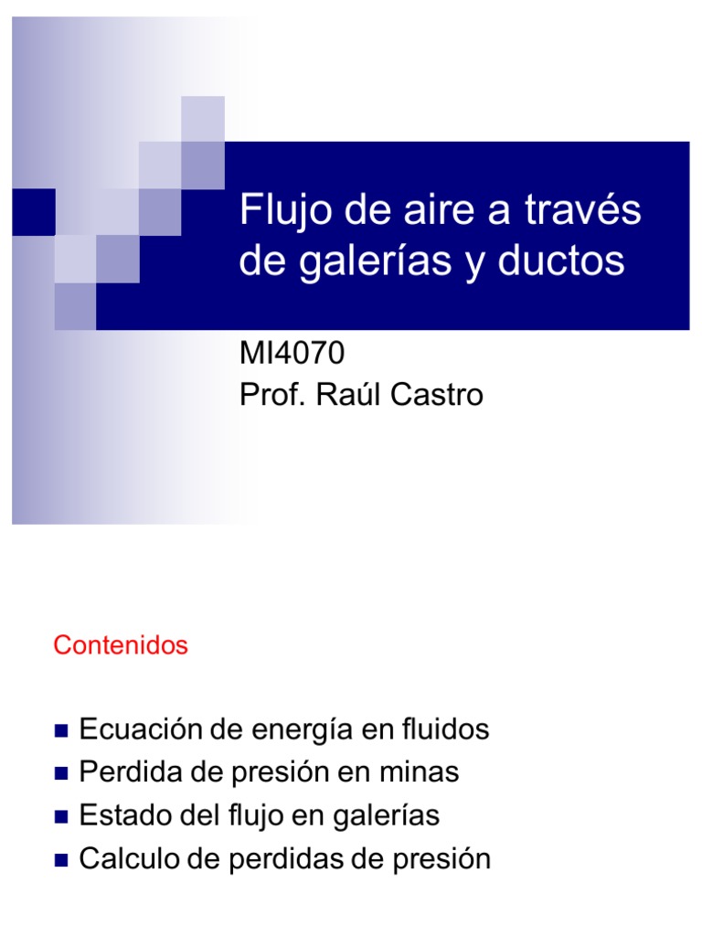 Tipos de flujo de aire en minas | PDF | Presión | Fricción