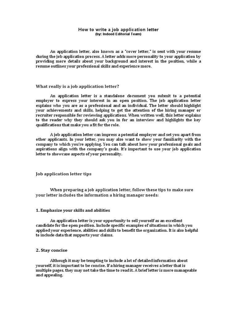 How To Make Job Application Letter | PDF | Human Resource Management ...
