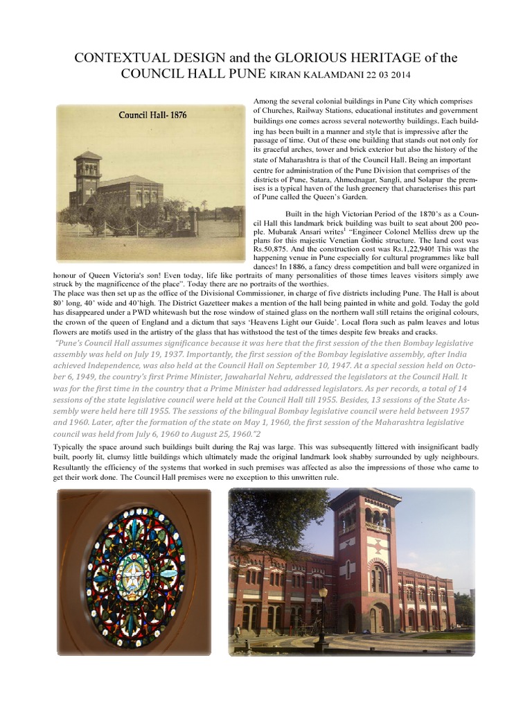 Heritage of Pune's Council Hall | PDF | Architectural Design | Architecture