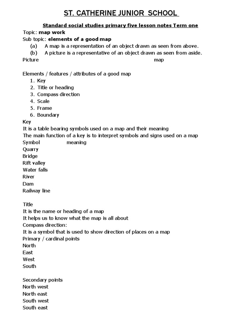 St. Catherine Junior School: Standard Social Studies Primary Five ...