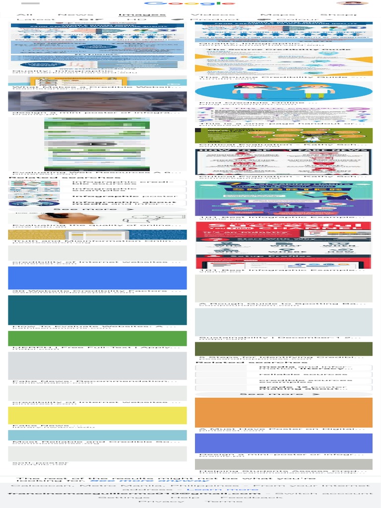 Evaluating Online Credibility Guide | PDF | Credibility | Infographics