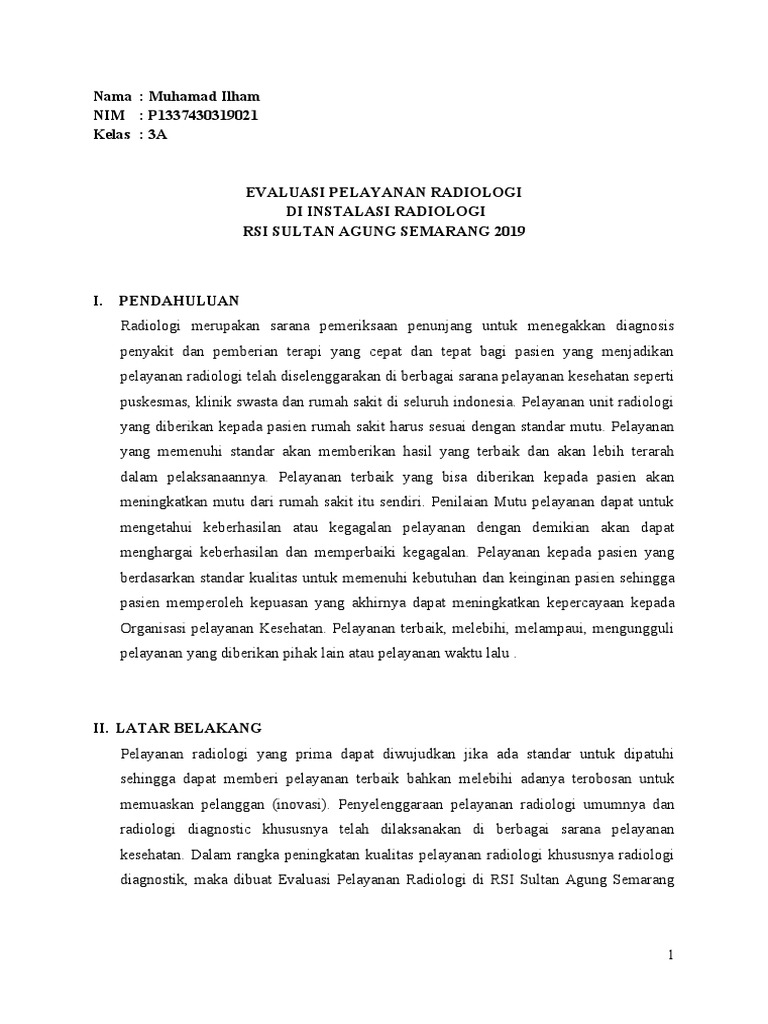Evaluasi Pelaksanaan Program Kerja Radiologi | PDF