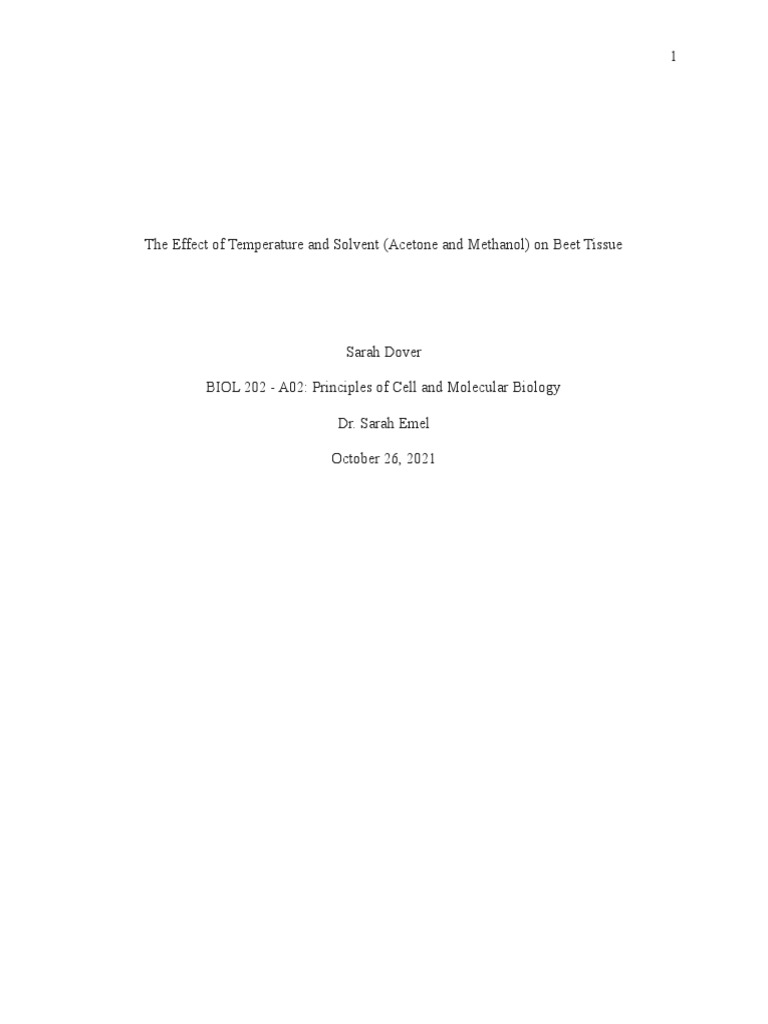 Biol 202-A02 Beet Lab Report | PDF