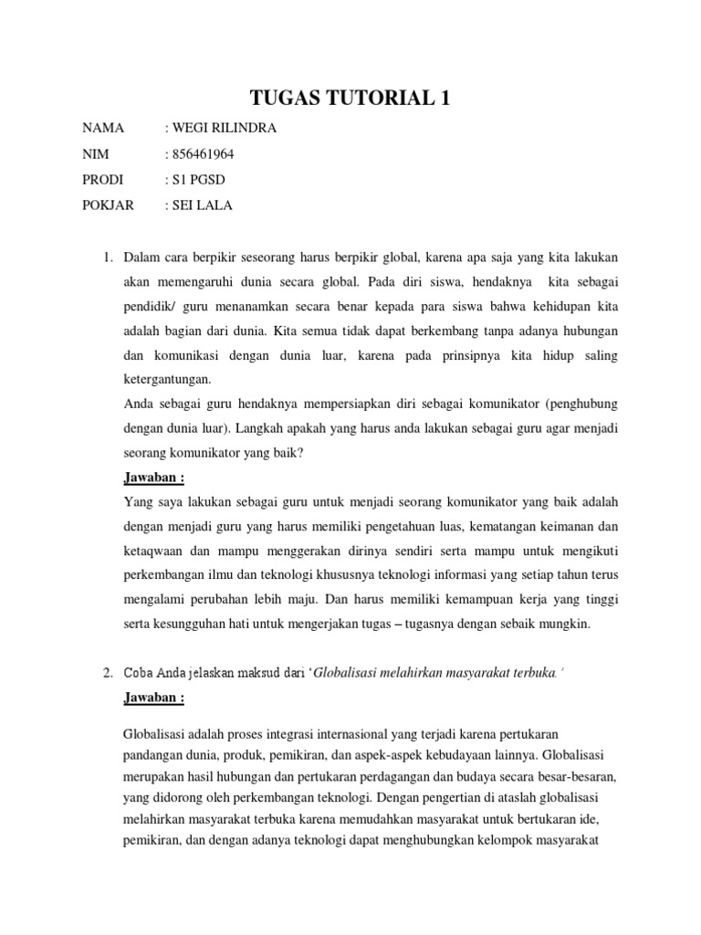 Tugas Tutorial 1 | PDF