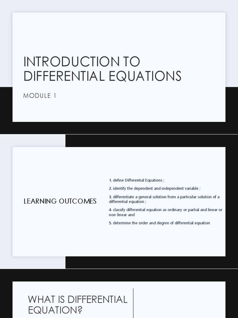 Module 1 Notes - Introduction To Differential Equation | PDF ...