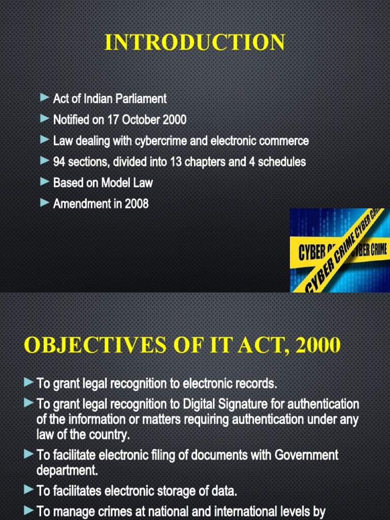 An Overview of the Key Provisions and Concepts of the Information Technology Act, 2000 | PDF ...