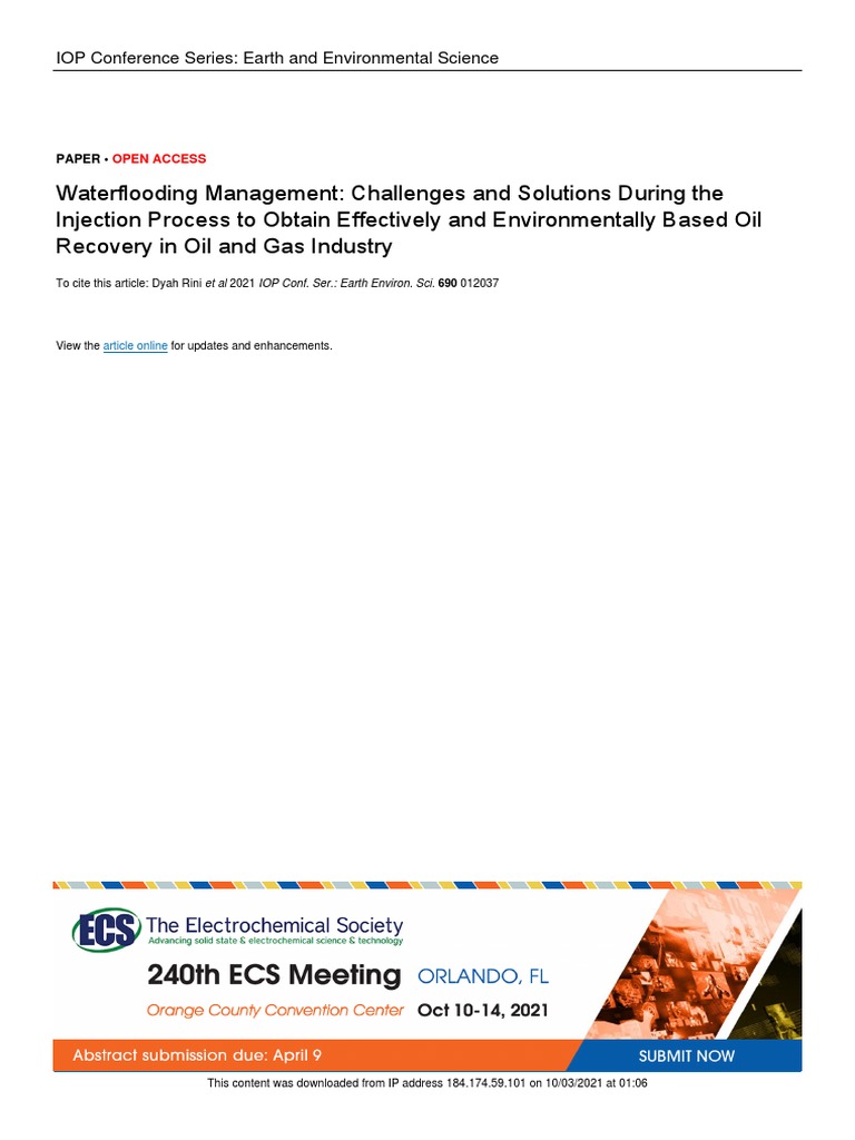 Waterflooding Management Challenges and Solutions | PDF | Petroleum Reservoir | Enhanced Oil ...
