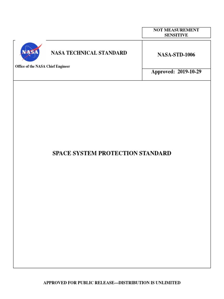 Nasa Technical Standard: Space System Protection Standard | PDF ...