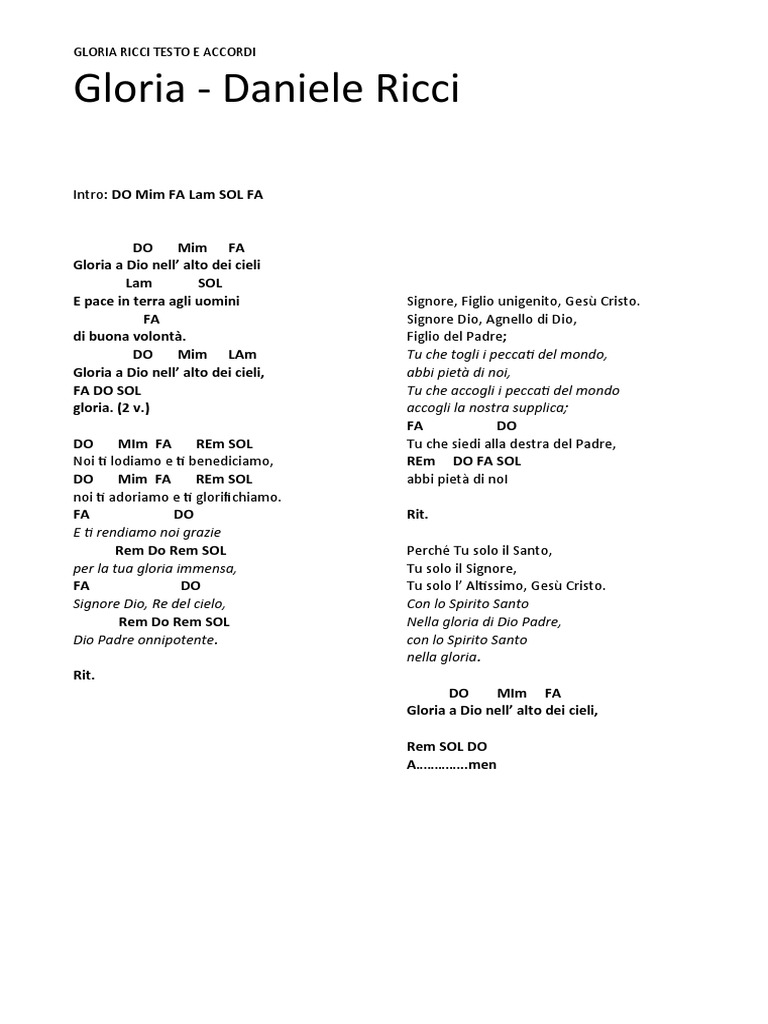 Gloria Ricci Daniele Accordi | PDF