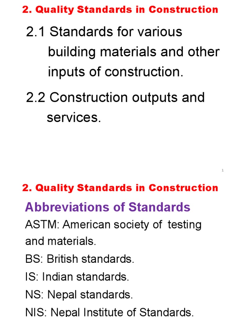 2 Quality Standard in Construction - necCPS | Download Free PDF ...