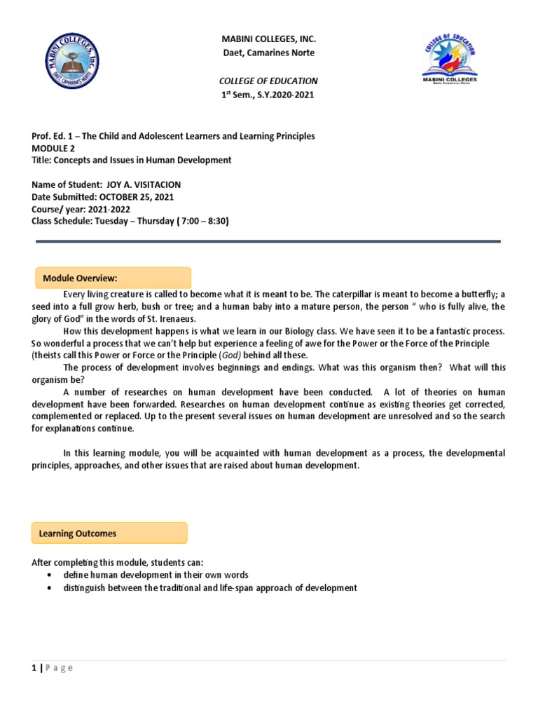 Module 2 Answers | PDF | Relationships | Child Development