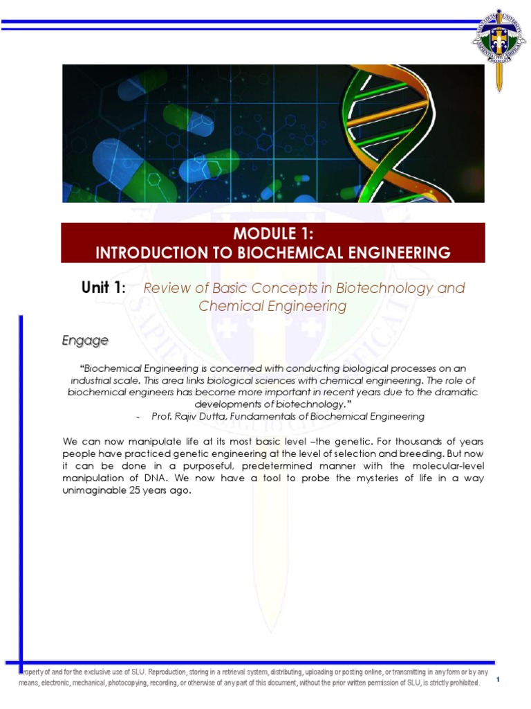 Introduction To Biochemical Engineering: Unit 1 | PDF | Stoichiometry ...