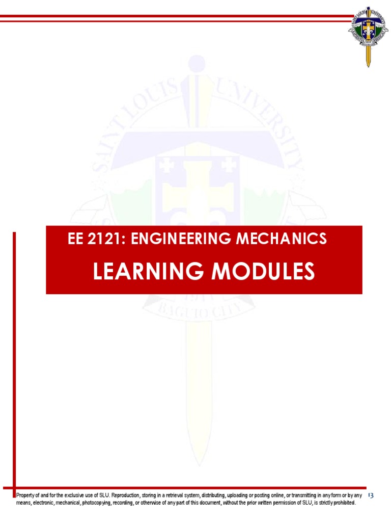 Learning Modules: Ee 2121: Engineering Mechanics | PDF | Force | Euclidean Vector