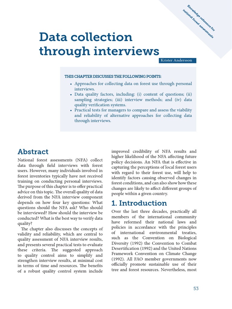 Data Collection Through Interviews: This Chapter Discusses The ...