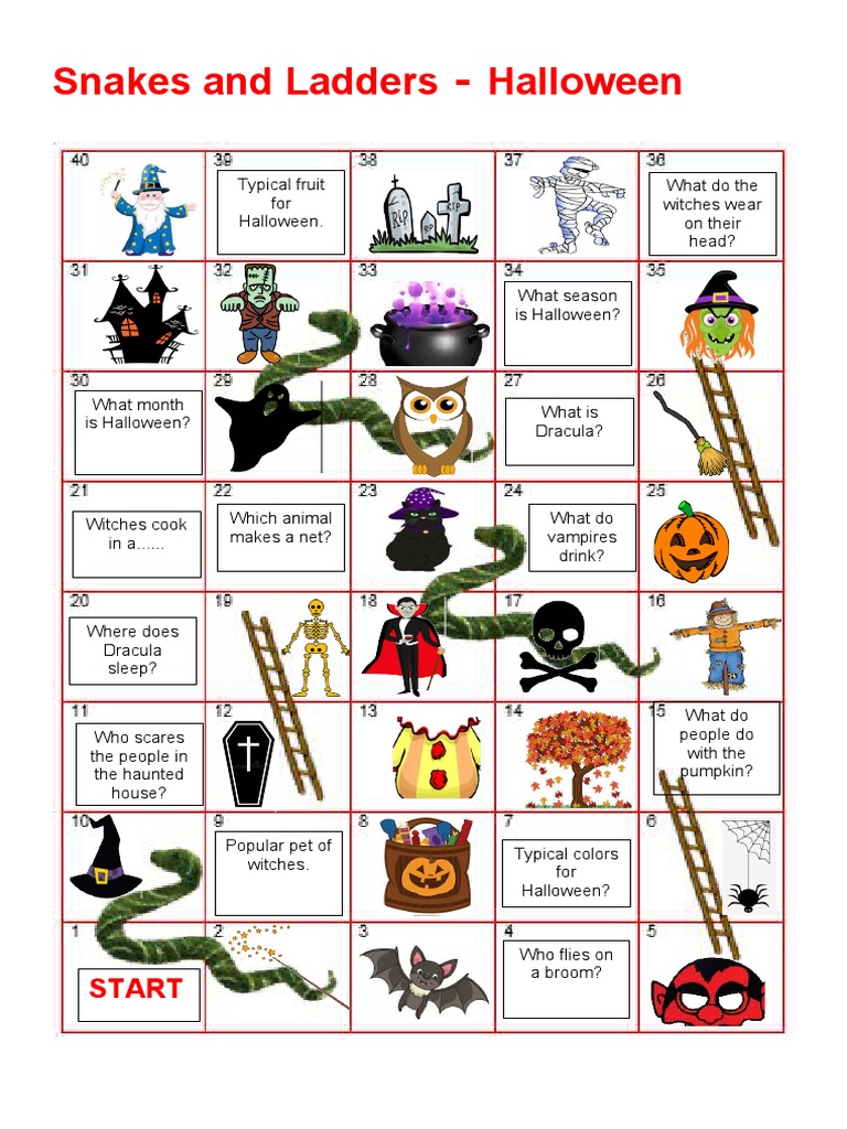Halloween Haunt: A Spooky Snakes and Ladders Game | PDF | Halloween ...