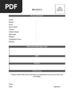 Biodata Template | PDF | Communication | Business