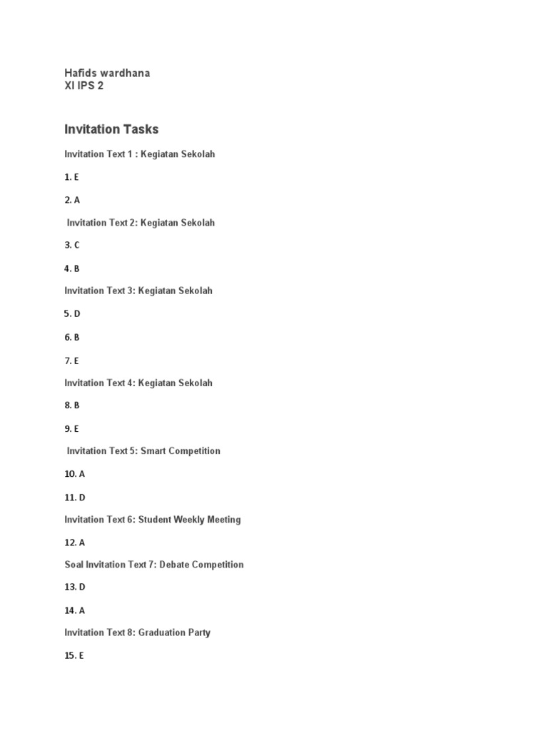 Invitation Tasks-WPS Office | PDF | Career & Growth | Sports & Recreation