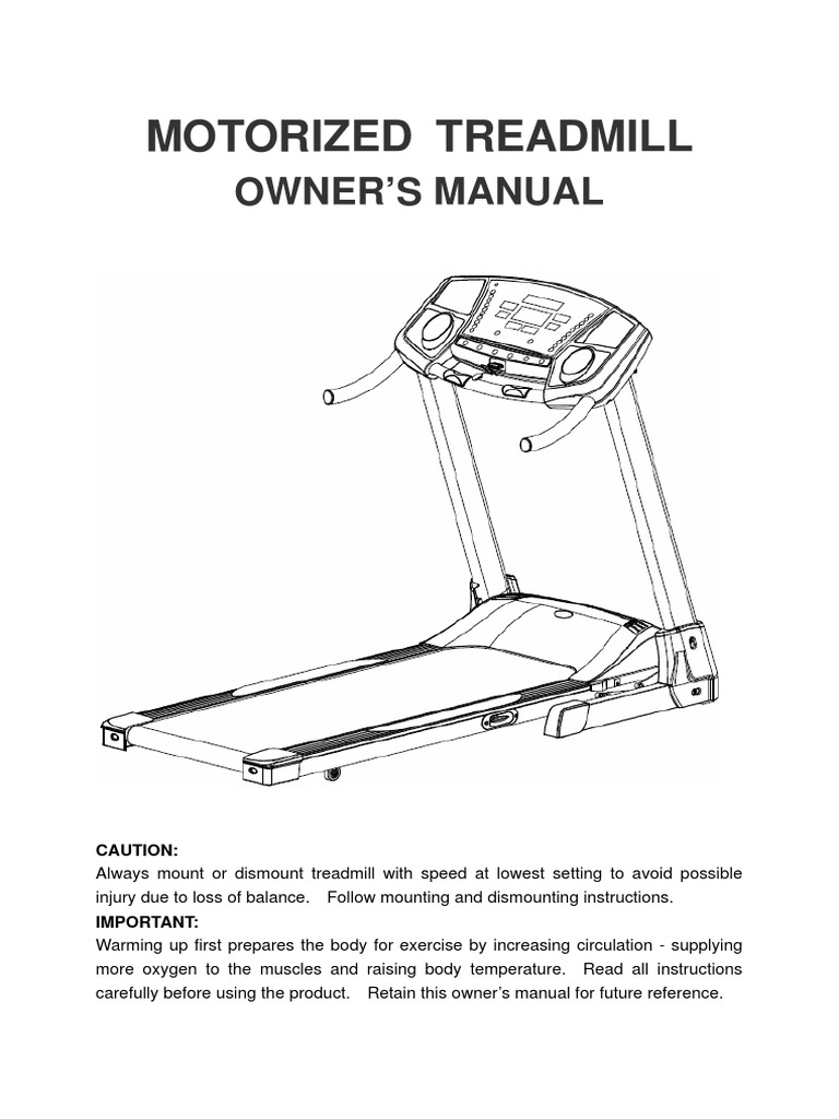 Motorized Treadmill: Owner'S Manual | PDF | Treadmill | Heart Rate