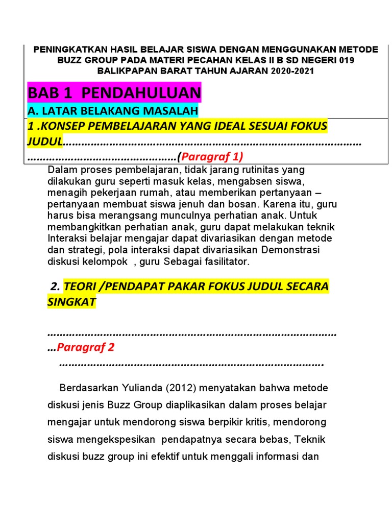 CONTOH Mengarang PARAGRAF 1 - 5 Latar Belakang | PDF
