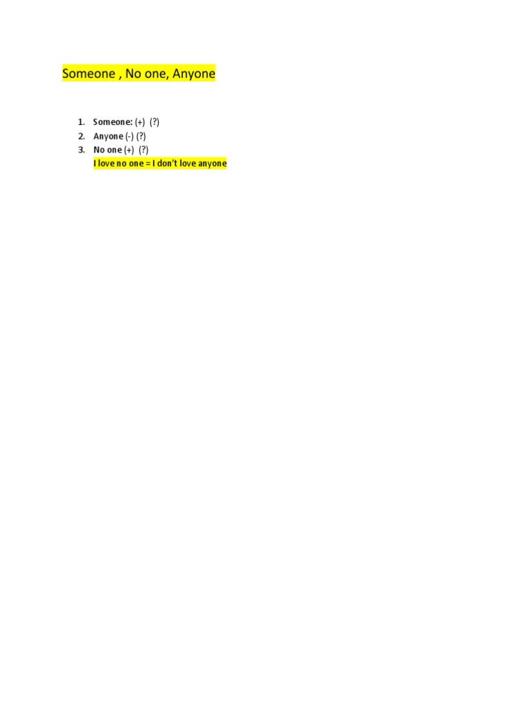 Someone, Anyone, No One | PDF