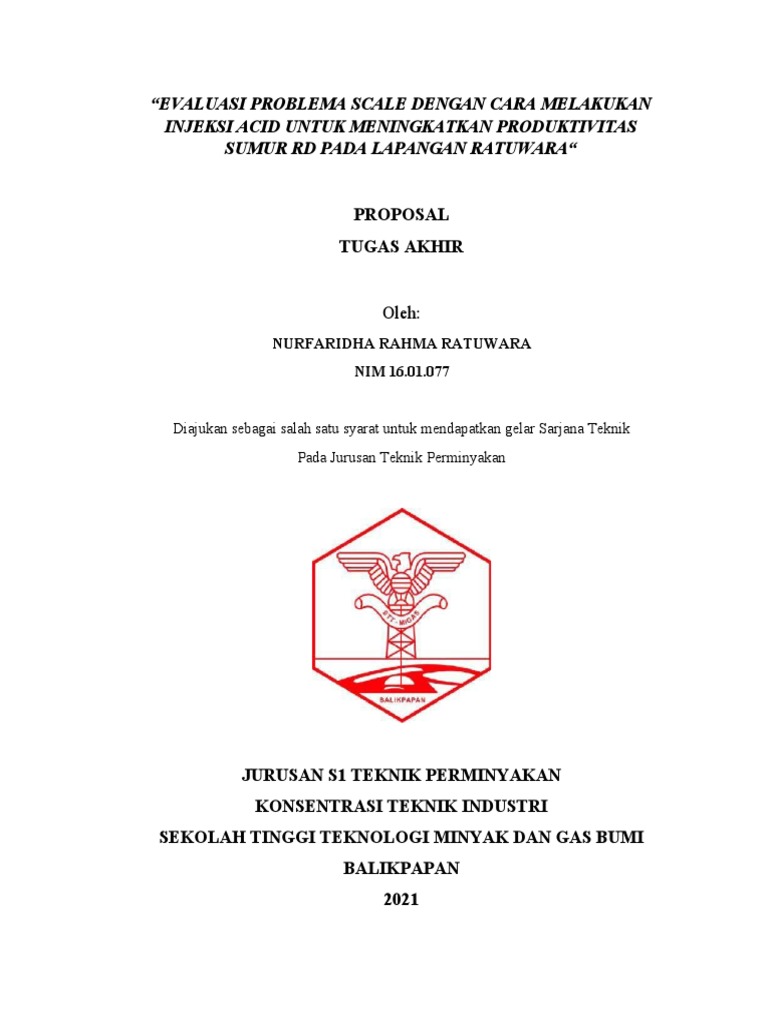 Proposal TA PT. Pertamina Asset 5 Balikpapan (Rida) | PDF