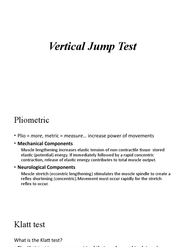 Sargent Jump Test | PDF | Muscle Contraction | Validity (Statistics)