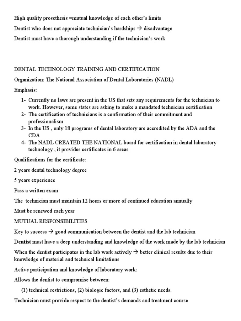 Dentist-Technician Communication Guide | PDF | Dentist | Dentistry Branches