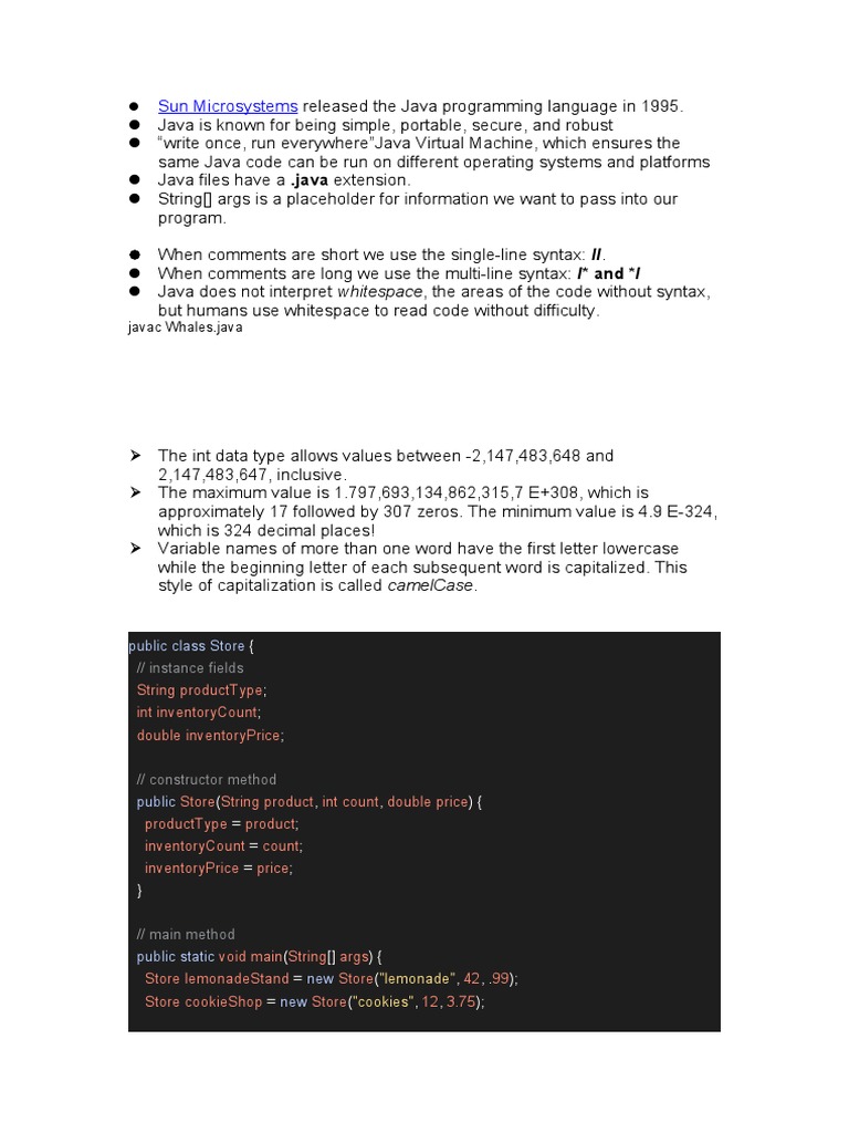 Sun Microsystems: Public Class Store | PDF | Programming | Constructor ...