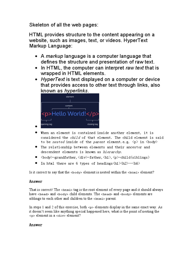 Answer Pdf Html Element Html
