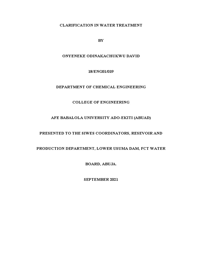 Clarification Processes in Water Treatment | PDF | Industrial Processes ...