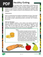 Healthy Lifestyle and Habits Comprehension | PDF