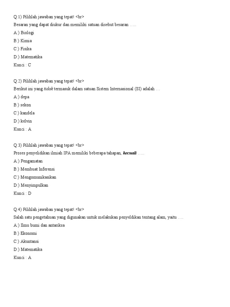 Soal Pas Ipa Kelas 7 CBT | PDF